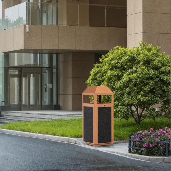 CrazyAnt Outdoor Commercial Trash Can with Lid, Lockable Heavy-Duty Me ...