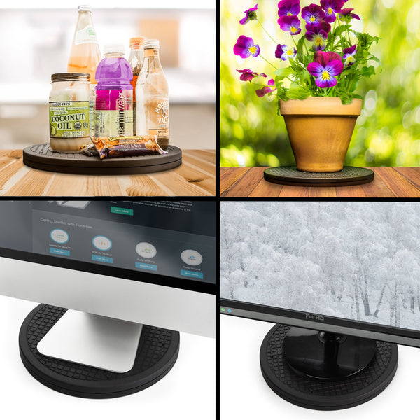 Aleratec Dual Sided TV Swivel Base Stand, 360˚ Rotation Lazy Susan Tur ...