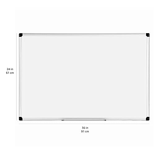 Amazon Basics Magnetic Dry Erase White Board, 36 x 24-Inch Whiteboard ...