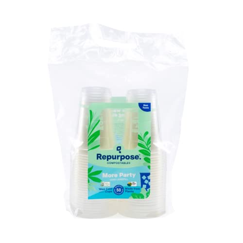 Repurpose 100% Compostable Plant-Based Clear Cold Cup | 16 Ounce Party ...