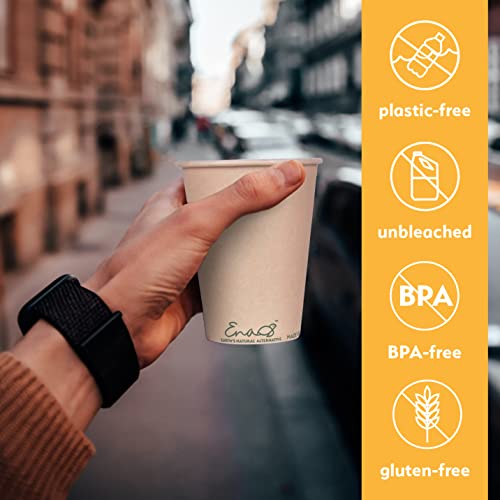 100% Compostable Disposable Coffee Cups [12oz 80 Pack] Paper Cups Made ...