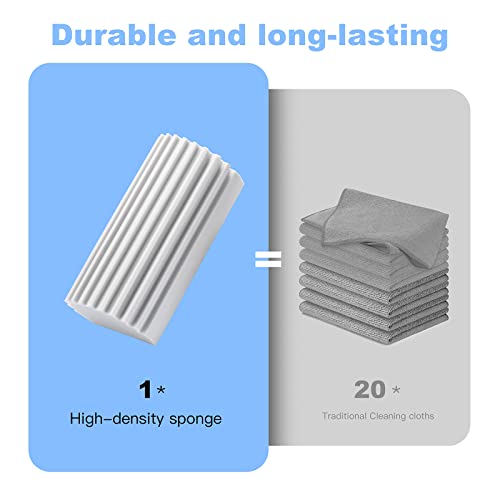 2-Pack Damp Clean Duster Sponge, Magic Cleaning Sponge Baseboard Clean ...