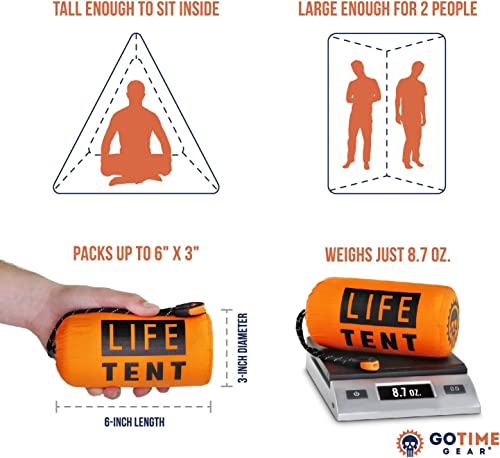 Go Time Gear Life Tent Emergency Survival Shelter – 2 Person Emergency ...