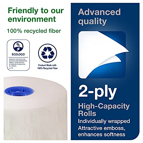 Tork High-Capacity Toilet Paper Roll White T26, Advanced, 2-Ply, 36 x - Trash Rite