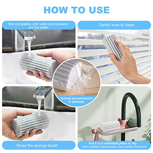2-Pack Damp Clean Duster Sponge, Magic Cleaning Sponge Baseboard Clean ...