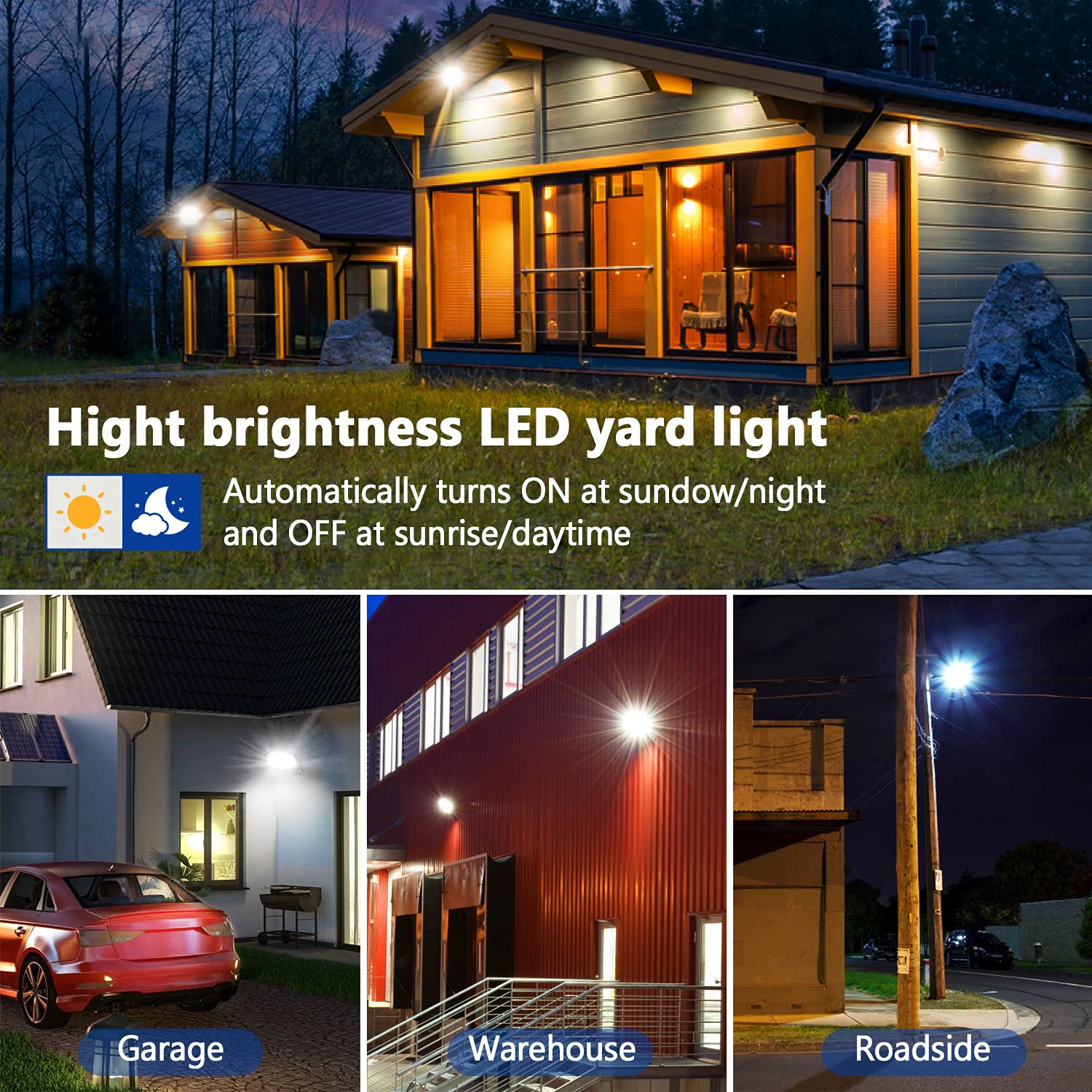 LED Barn Light, Dusk to Dawn Outdoor Lighting with 100W 10000LM 5000K ...